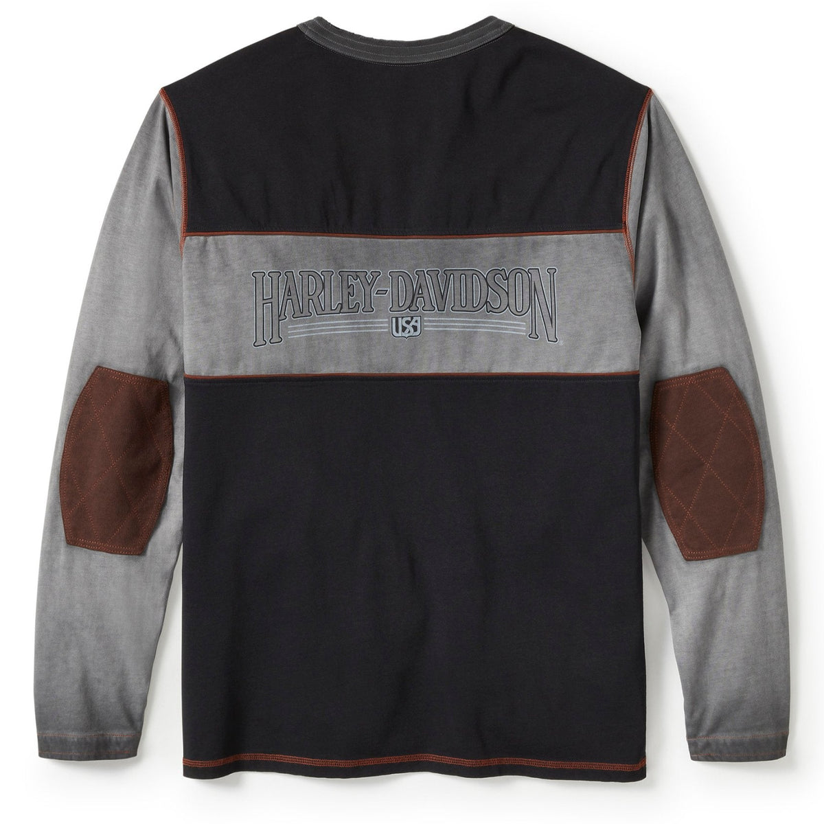 Harley-Davidson Men's Iron Bond II Henley Long Sleeve Shirt, Black/Gra – Daytona Harley-Davidson