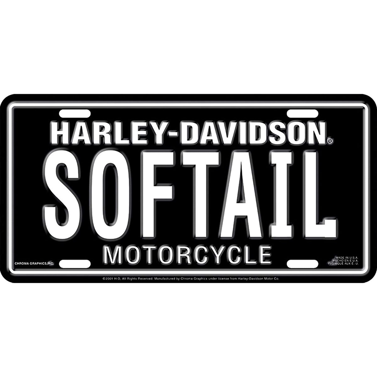 Harley-Davidson Scripted Softail 6"x12" License Plate, Black CG1893 ...