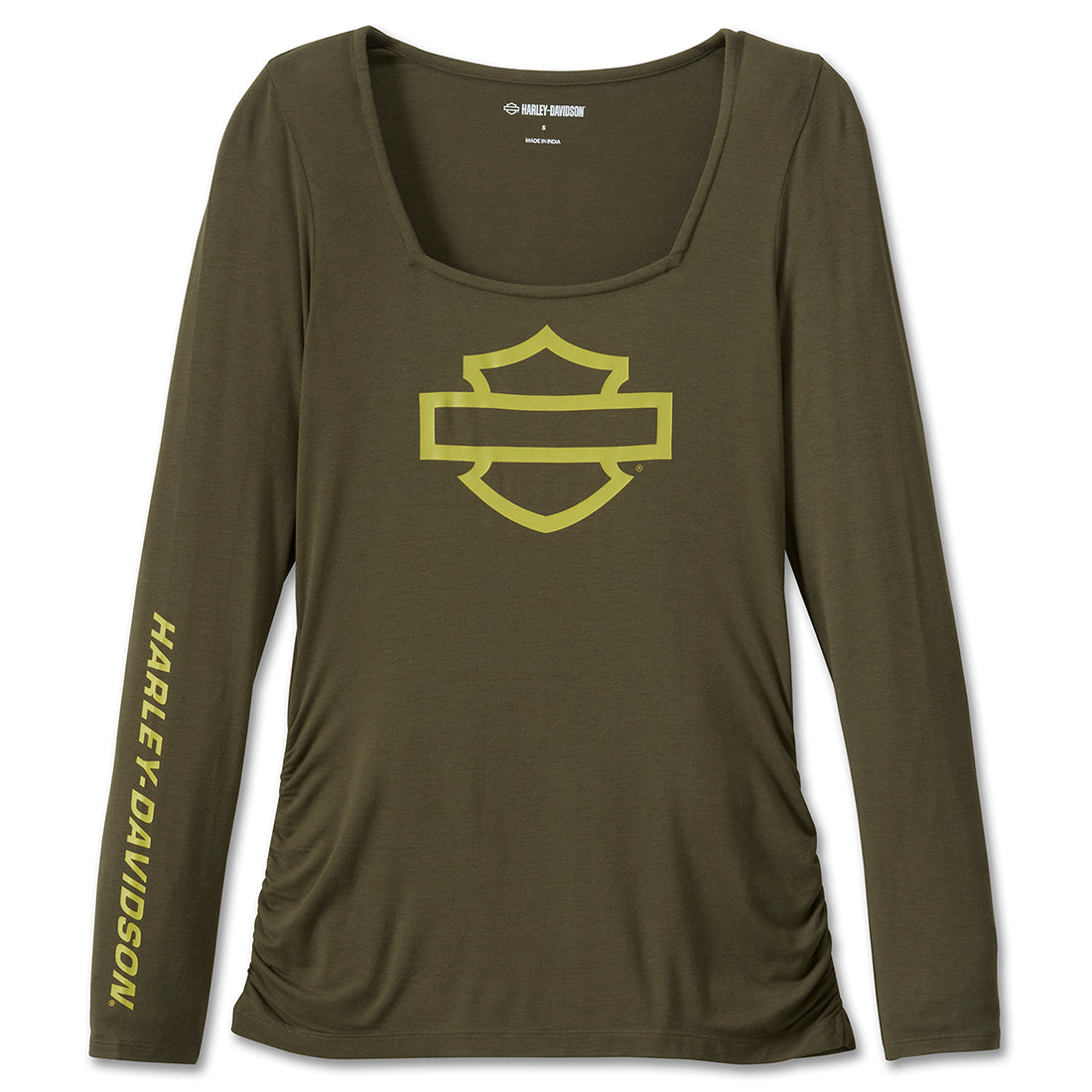 Harley-Davidson Women's Bar & Shield Square Neck Long Sleeve Shirt, Gr ...