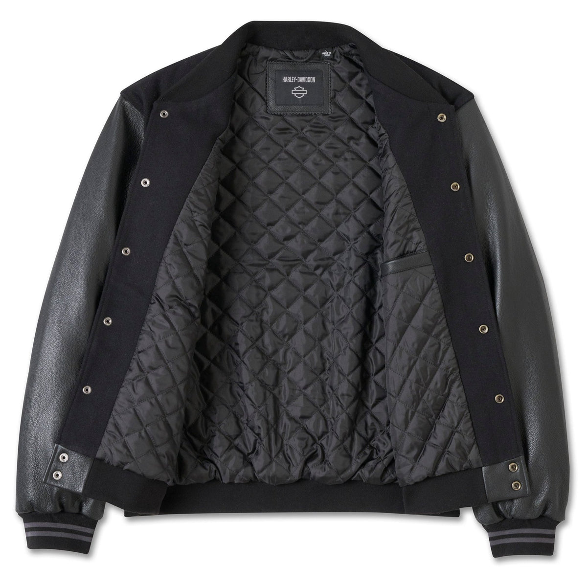 Harley-Davidson V-Twin Varsity Leather Jacket, Black 97002-25VM ...