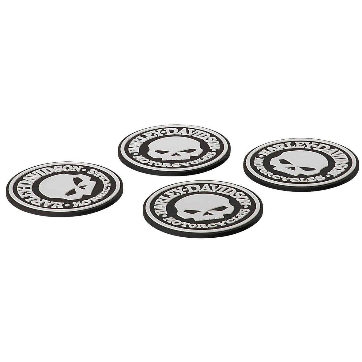 Harley-Davidson Skull Rubber Coaster Set of 4, Black, HDL-18522 ...