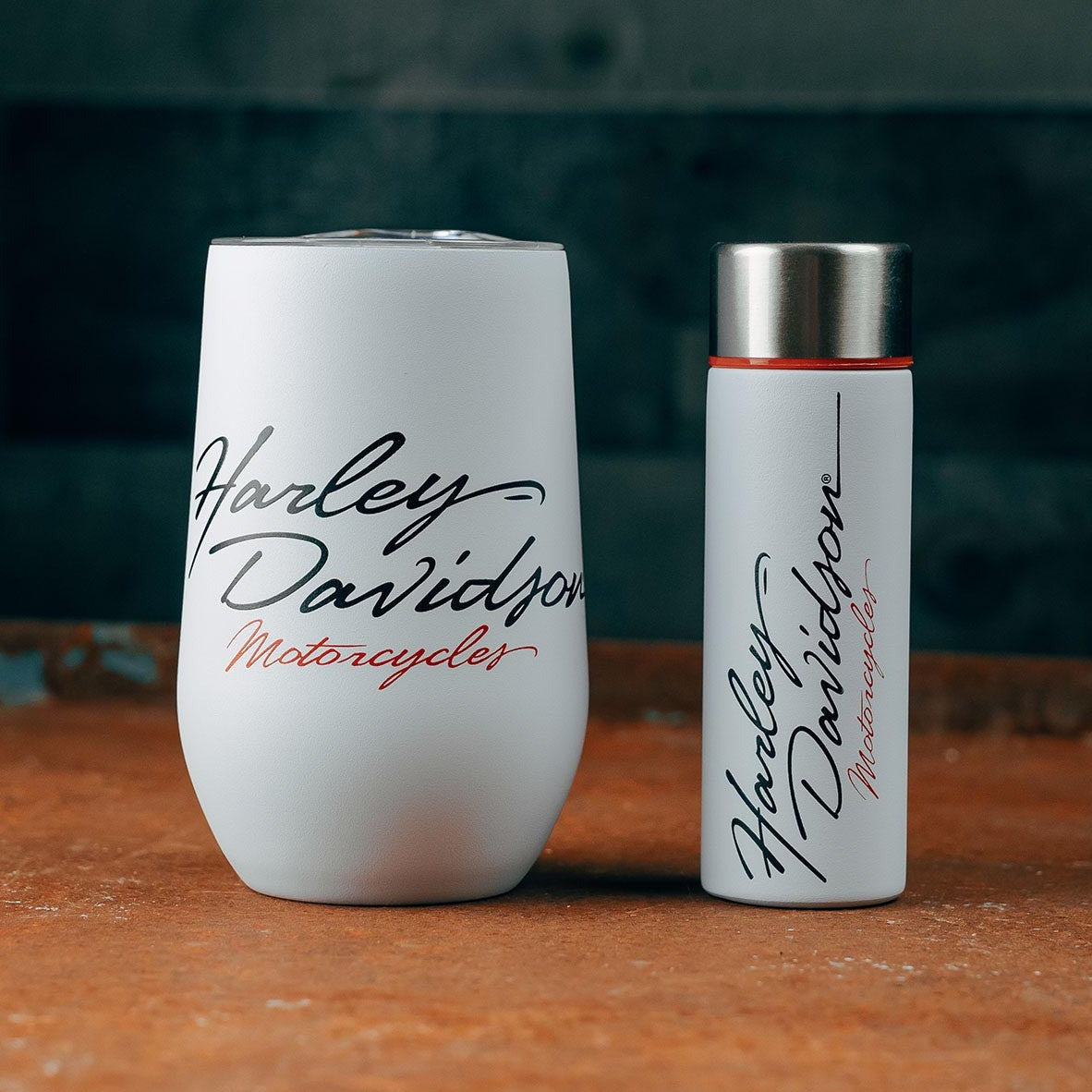 Harley-Davidson Racing Stainless Steel Wine Tumbler & Slim Flask Set ...