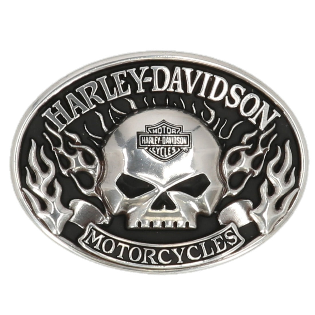 Harley-Davidson Men's Immunity Flame Willie G Skull Belt Buckle, Silve ...
