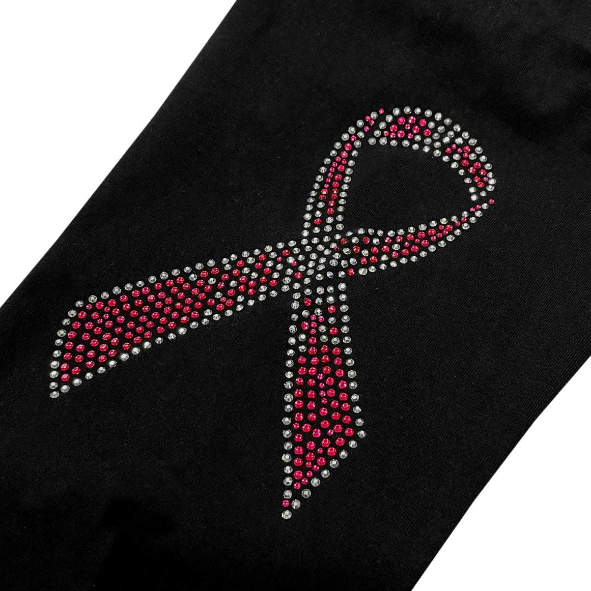 Liberty Wear Women's Relentless Embellished Pink Ribbon Mid-Rise Leggi ...