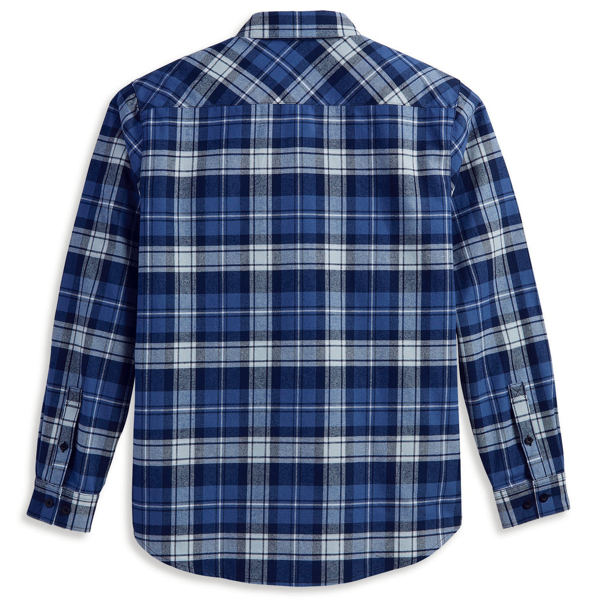 Harley-Davidson Men's Essence Blue Plaid Flannel Button-Up Long Sleeve ...