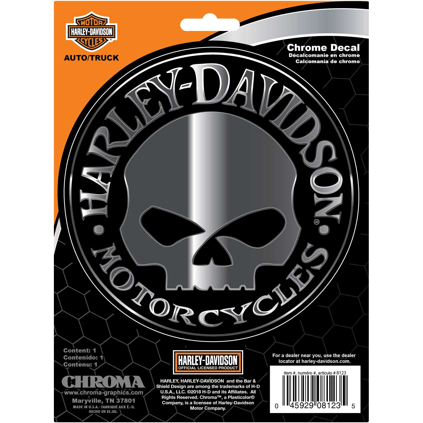 Silver Skull Classic Emblemz Decal CG8123 – Daytona Harley-Davidson