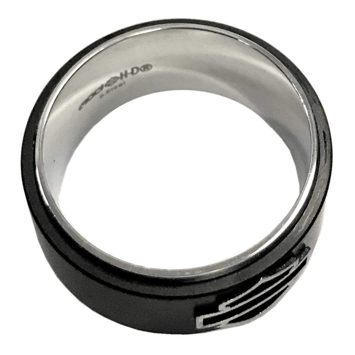 Harley-Davidson Men's Bar & Shield Black Steel Band Ring HSR0001 ...